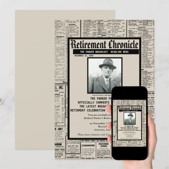 Personalized Newspaper | Retirement Party Invitation | Zazzle