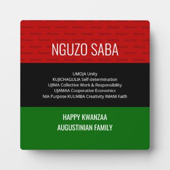 Personalized NGUZO SABA 7 Principles Happy Kwanzaa Plaque | Zazzle