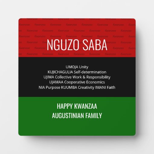 Personalized NGUZO SABA 7 Principles Happy Kwanzaa Plaque | Zazzle