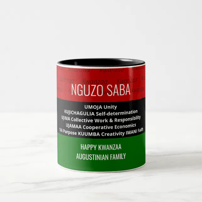Personalized NGUZO SABA 7 Principles Happy Kwanzaa Two-Tone Coffee Mug ...
