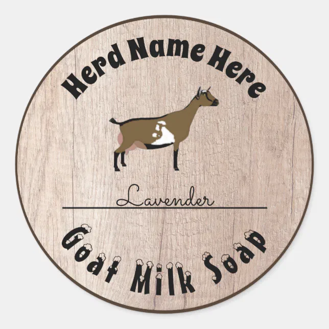 Personalized Nigerian Dwarf Goat Milk Soap Classic Round Sticker | Zazzle