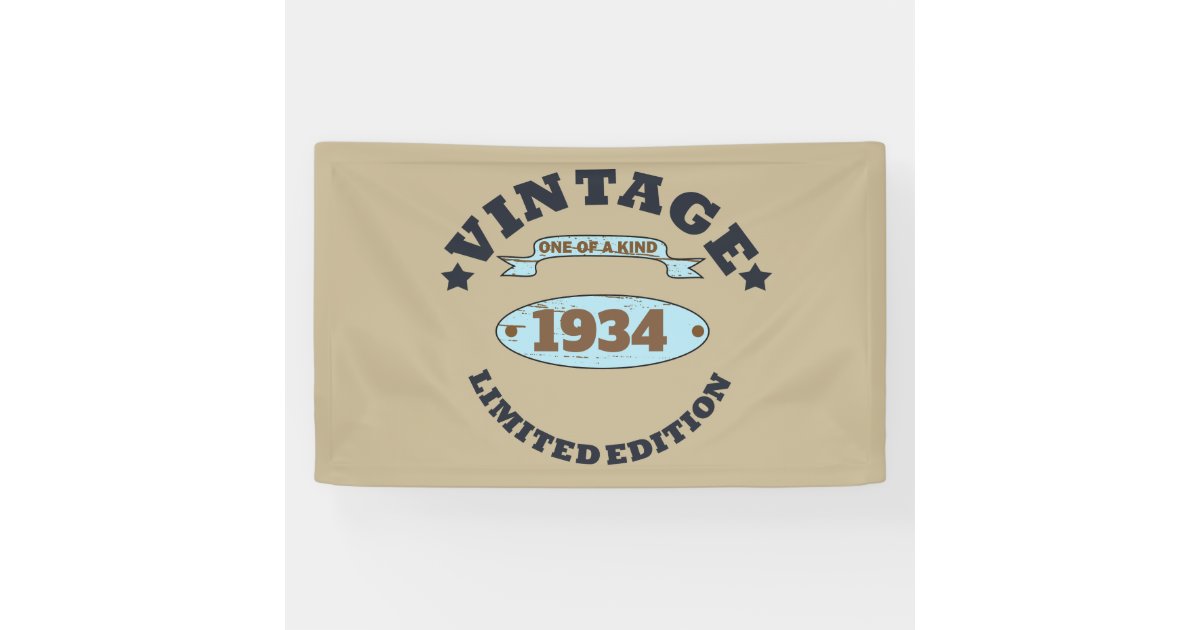 Personalized ninety vintage 90th birthday party banner | Zazzle