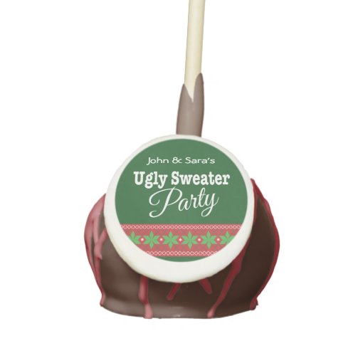 Personalized Nordic Knit Ugly Sweater Party Cake Pops | Zazzle