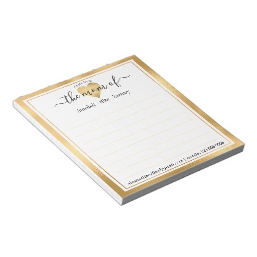 Personalized Note From the Mom of Notepad | Zazzle