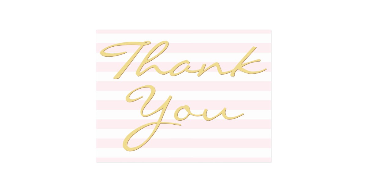 Personalized Note Modern Elegant Stripes Thank You Postcard | Zazzle.com