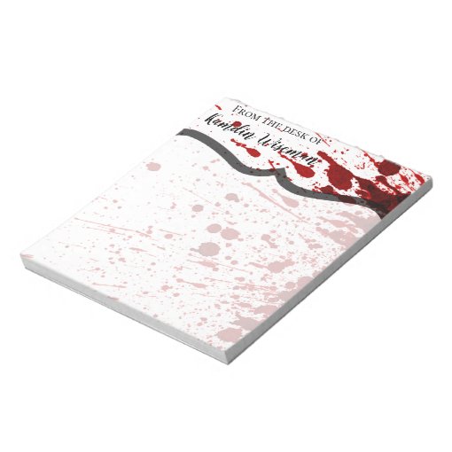 Personalized Notepad Blood Splatter Vampire Gothic | Zazzle