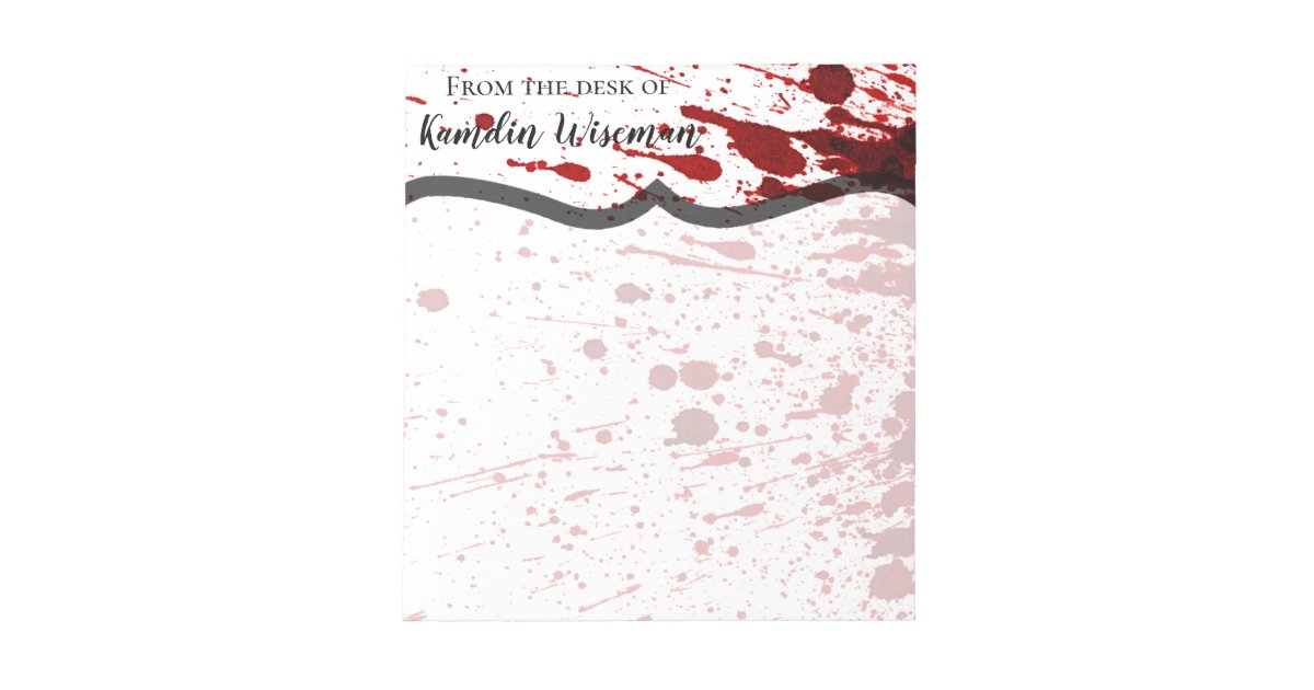 Personalized Notepad Blood Splatter Vampire Gothic | Zazzle