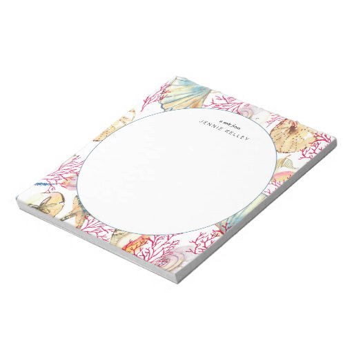 Personalized Notepad, Seashells at the Beach Notepad | Zazzle