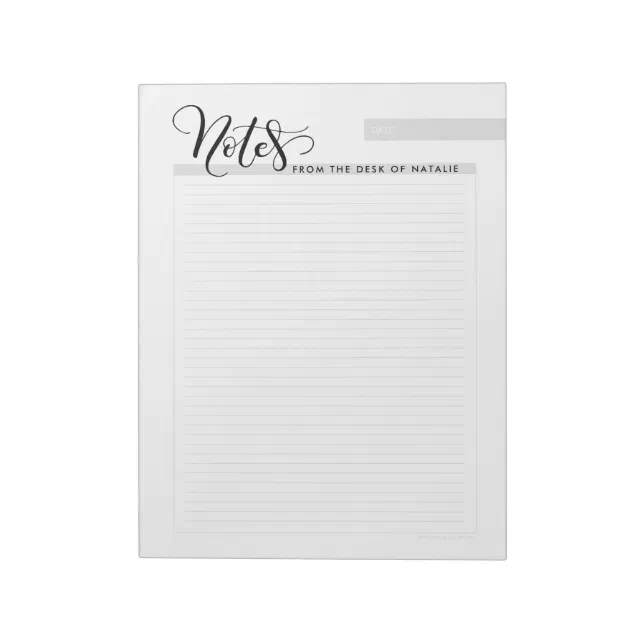 Personalized, Notes from the desk of - notepad | Zazzle