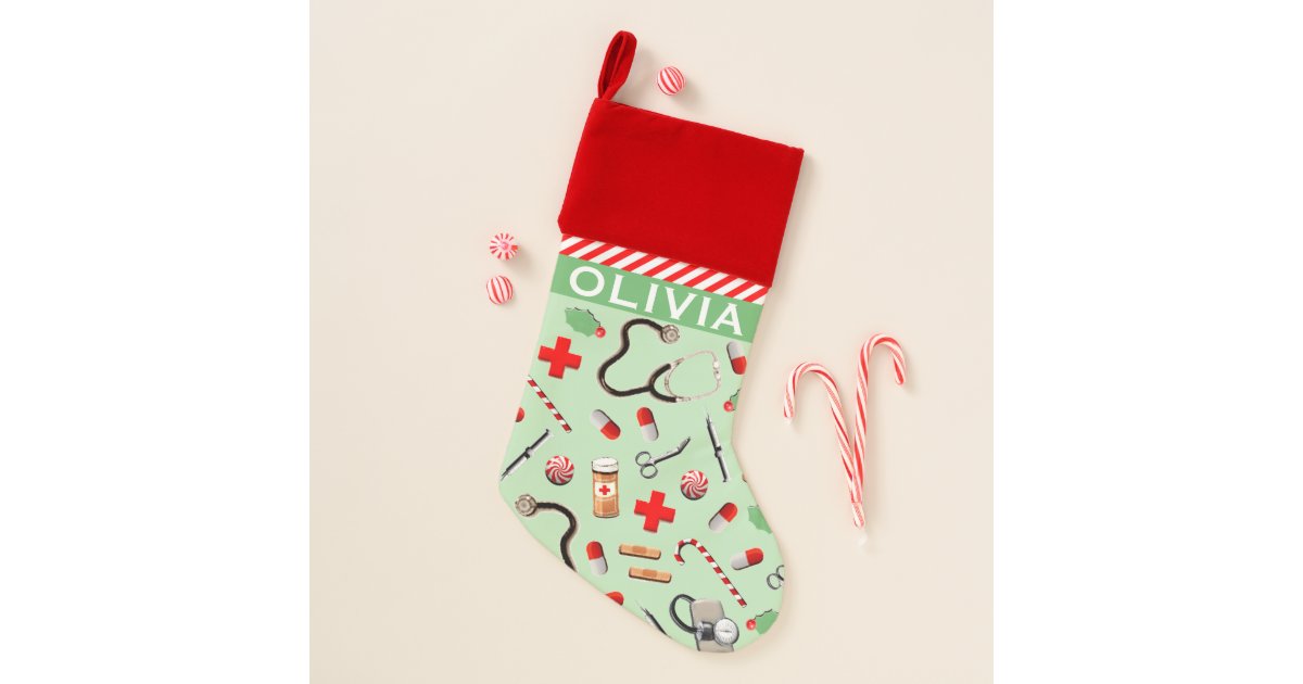 personalized nurse collectible christmas stocking | Zazzle