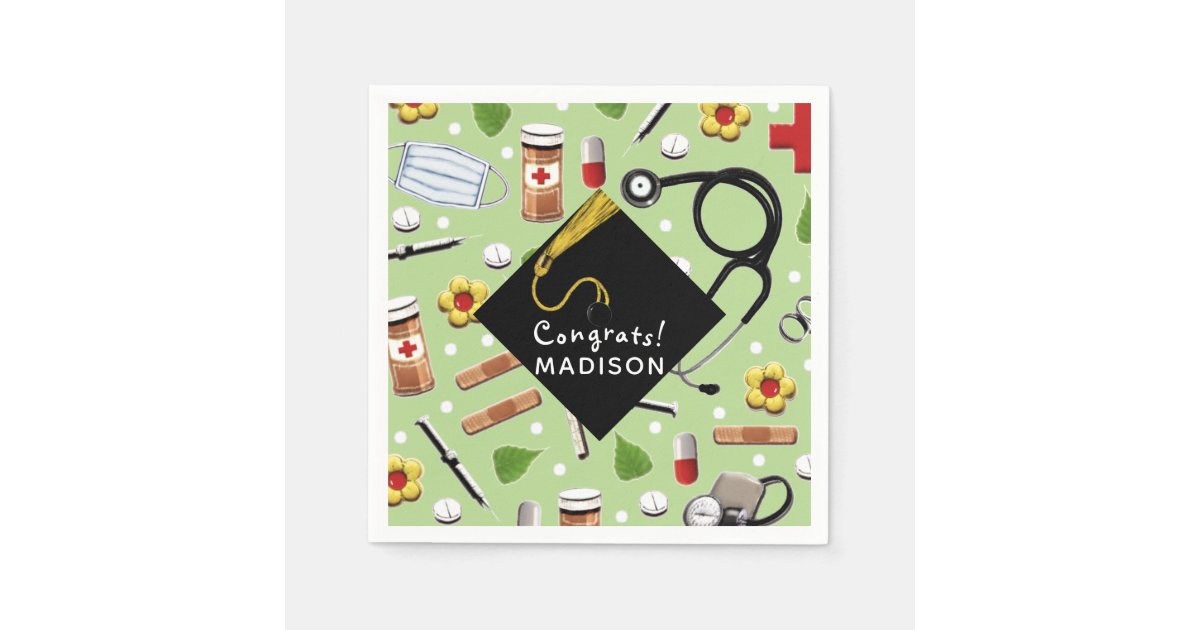 Personalized Nurse Graduation Napkins | Zazzle
