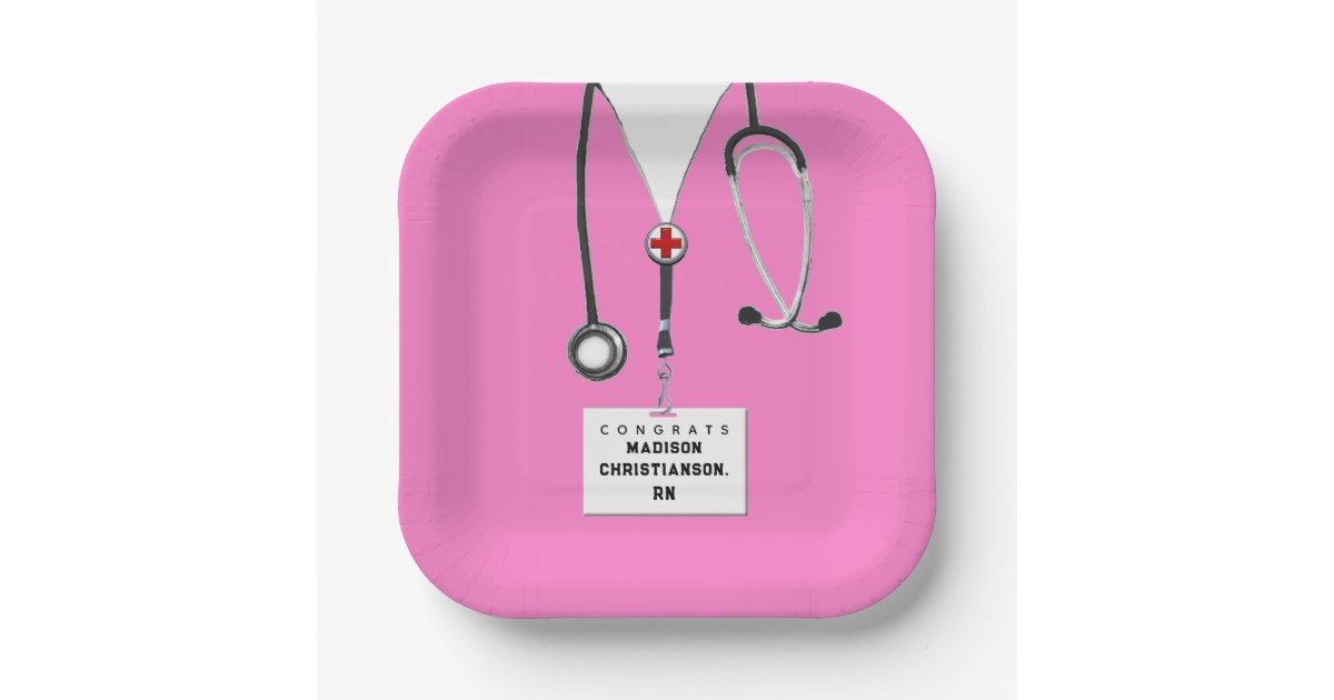 Personalized Nurse Graduation Paper Plates | Zazzle
