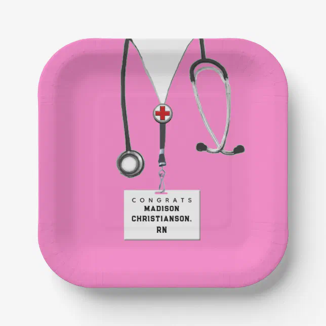 Personalized Nurse Graduation Paper Plates | Zazzle