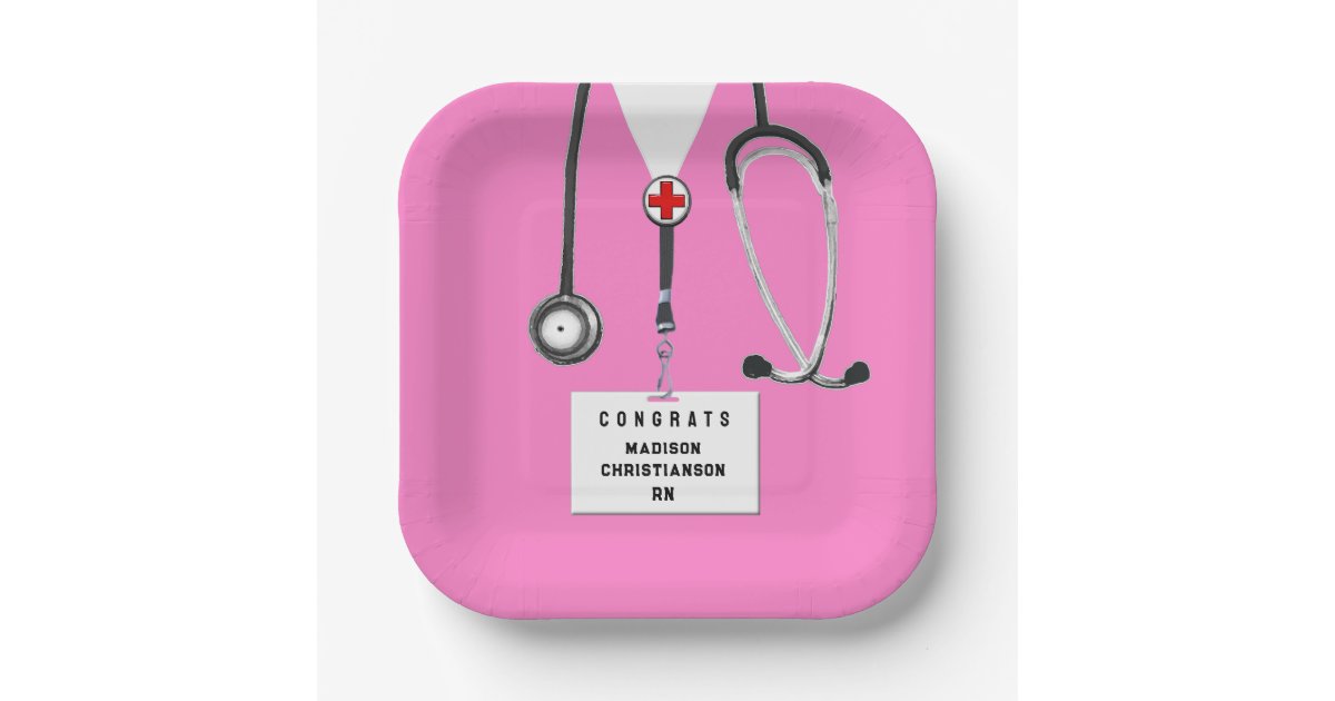 Personalized Nurse Graduation Paper Plates | Zazzle