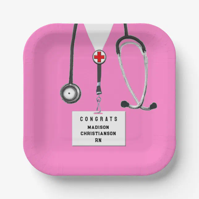 Personalized Nurse Graduation Paper Plates | Zazzle