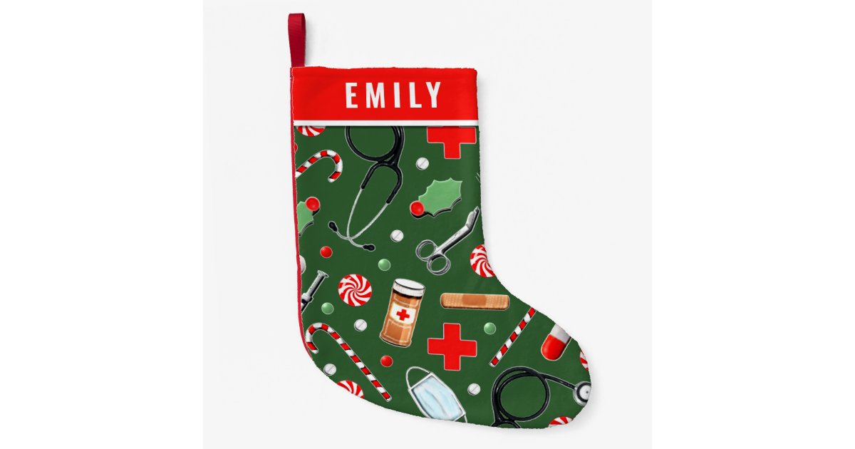 Personalized Nurse Holiday Gift Small Christmas Stocking | Zazzle