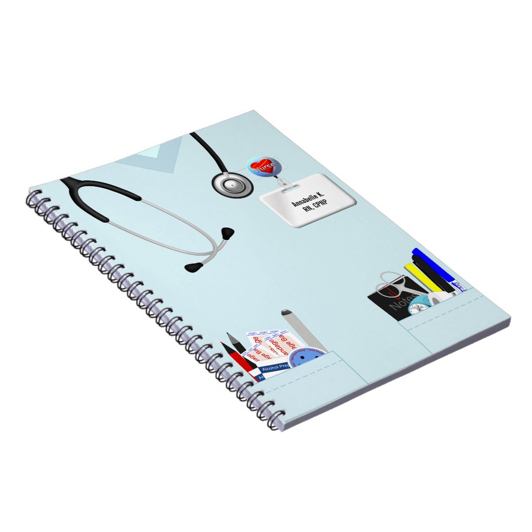 Personalized Nurse Notebook Light Blue | Zazzle