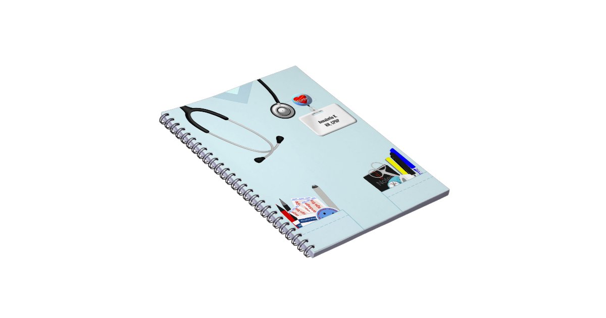 Personalized Nurse Notebook Light Blue | Zazzle