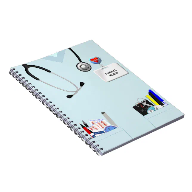Personalized Nurse Notebook Light Blue | Zazzle