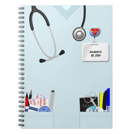 Personalized Nurse Notebook Light Blue | Zazzle