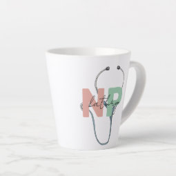 Personalized Nurse Practitioner Retro NP Name Gift Latte Mug | Zazzle