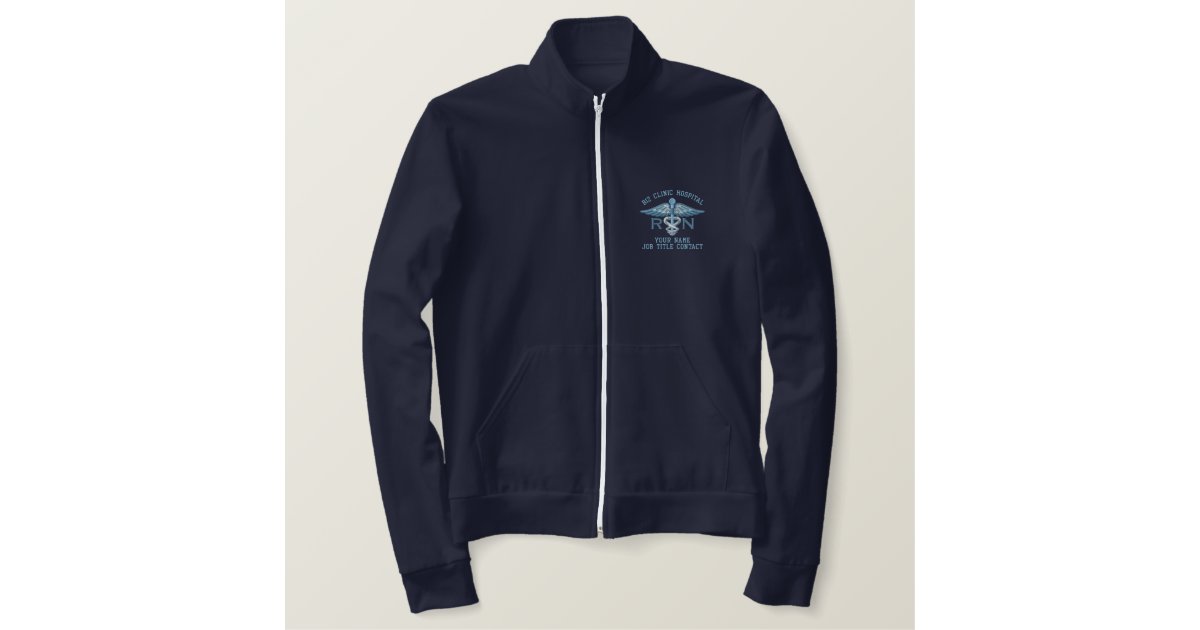 Personalized Nurse RN Your Text Medical Caduceus Embroidered Jacket ...