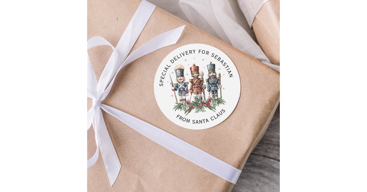 Personalized Nutcracker Kids Christmas Classic Round Sticker | Zazzle
