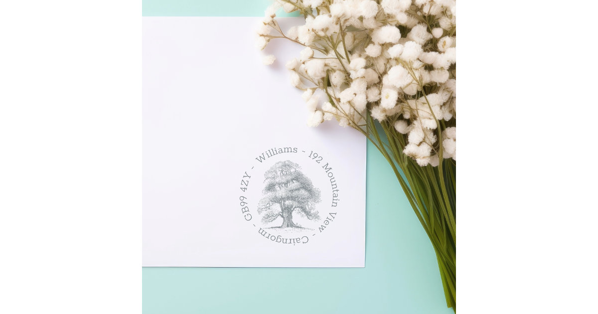 Personalized Oak Tree Home Address Self-inking Stamp | Zazzle