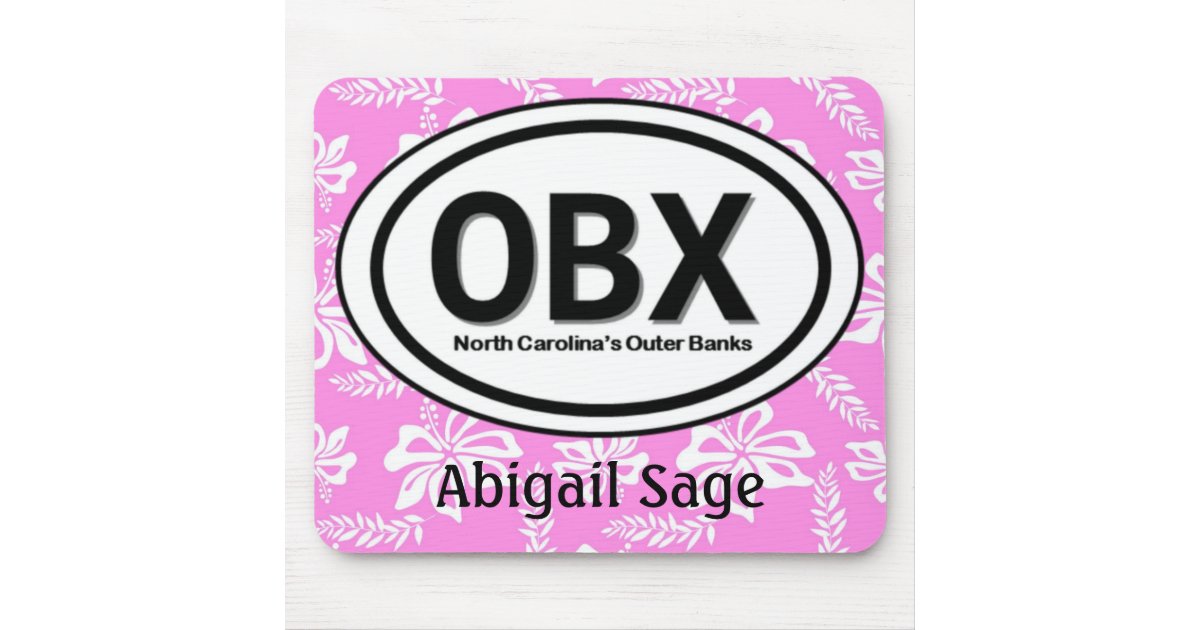 Personalized OBX Outer Banks Pink Mousepad | Zazzle