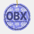 Personalized OBX Outer Banks Purple Christmas Ceramic Ornament | Zazzle