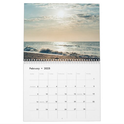 Personalized Ocean Waves Beach Scene Calendar | Zazzle