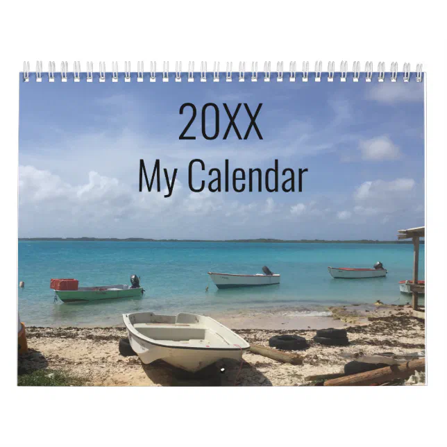 Personalized Ocean Waves Beach Scene Calendar | Zazzle