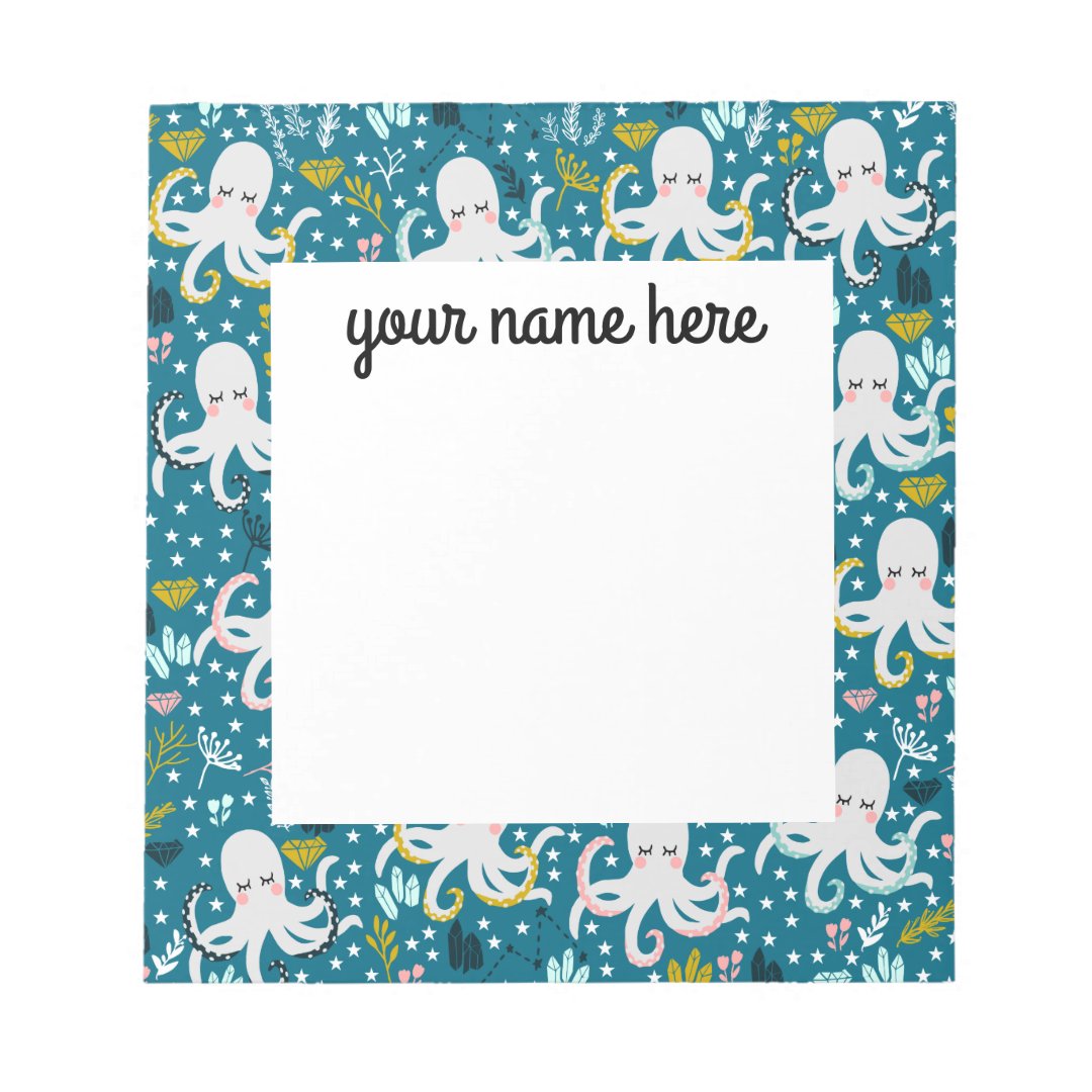 Personalized Octopus Notepad | Zazzle