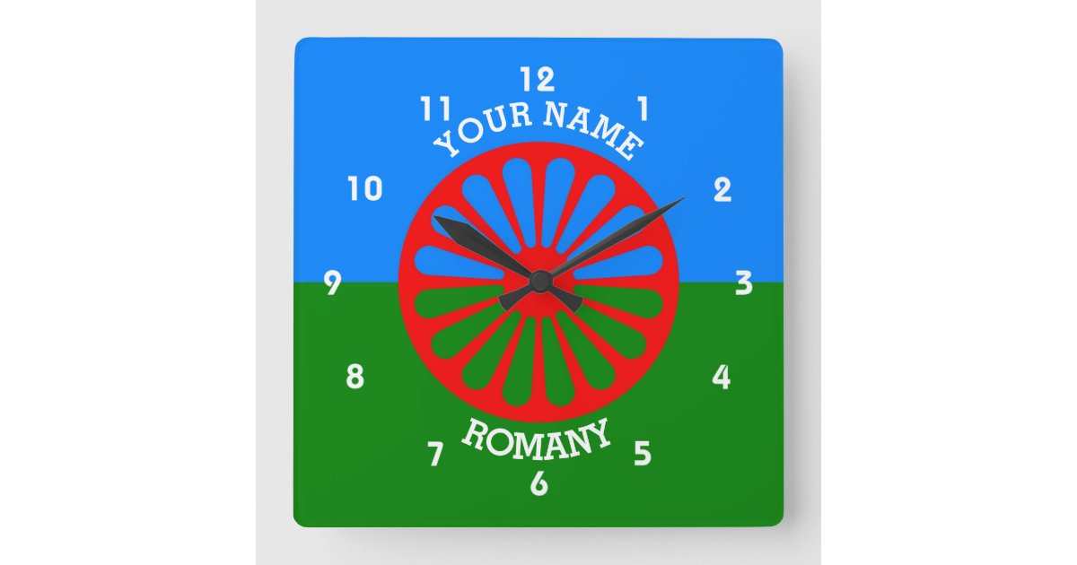 Personalized Official Romany gypsy travellers flag Square Wall Clock ...