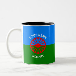 Personalized Official Romany gypsy travellers flag Two-Tone Coffee Mug ...