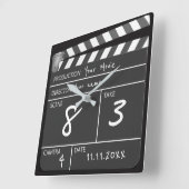 Personalized One of a Kind Movie Clapperboard Square Wall Clock | Zazzle