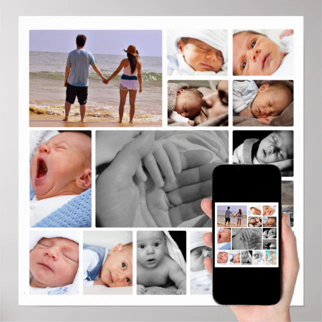 Personalized One Of A Kind Photo Collage Poster | Zazzle