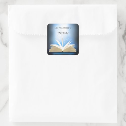 Personalized Open Book Design Bookplate Sticker | Zazzle