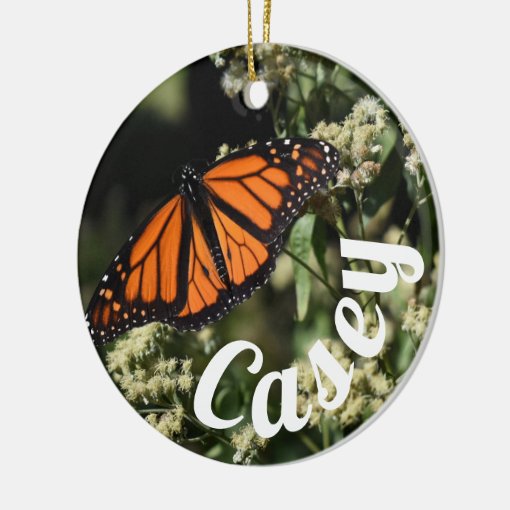 Personalized Orange Monarch Butterfly Nature Photo Ceramic Ornament ...