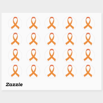 Personalized Orange Ribbon Awareness Gift Classic Round Sticker | Zazzle