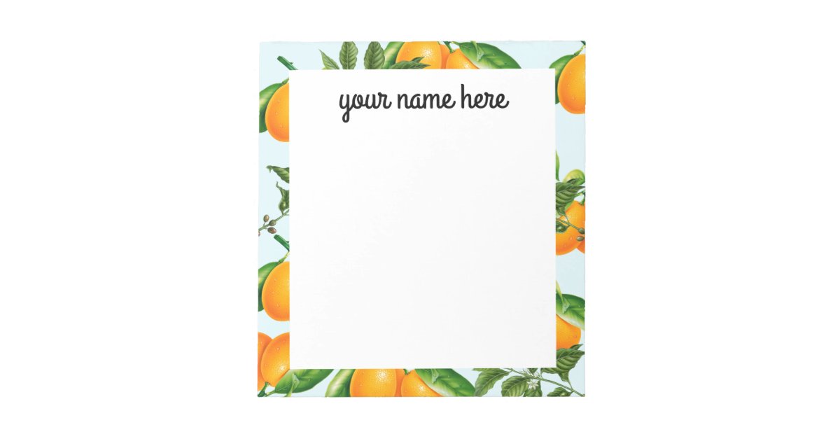 Personalized Oranges Notepad | Zazzle