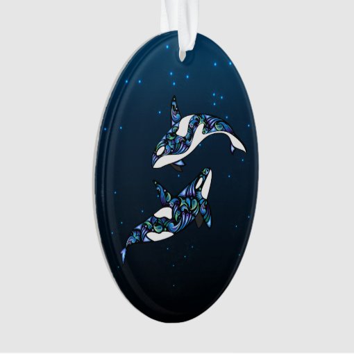 Personalized Orca Whale Couple Christmas Holiday Ornament | Zazzle