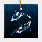 Personalized Orca Whales Our 1st Christmas Ceramic Ornament | Zazzle