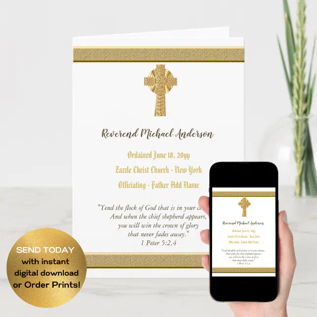 Personalized ORDINATION Priest Pastor Deacon Nun Card | Zazzle