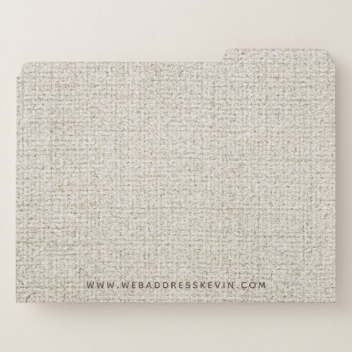 Personalized Organic Beige Linen Texture File Folder | Zazzle