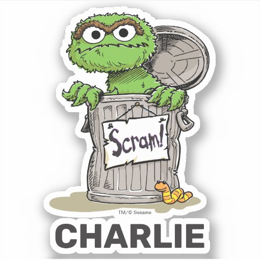 Personalized Oscar the Grouch Scram Sticker | Zazzle