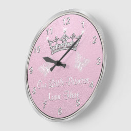 Personalized Our Little Princess Clock, Pink Clock | Zazzle