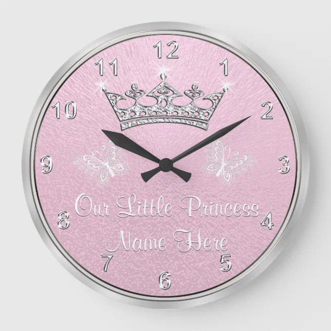 Personalized Our Little Princess Clock, Pink Clock | Zazzle