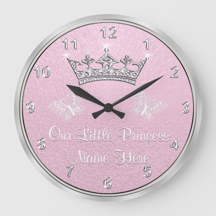Personalized Our Little Princess Clock, Pink Clock | Zazzle