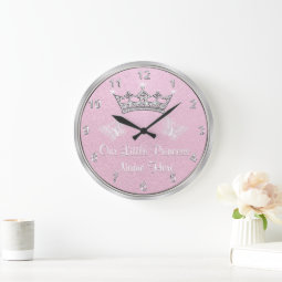 Personalized Our Little Princess Clock, Pink Clock | Zazzle